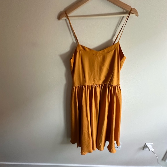 Dresses | Satin Golden Yellow Dress | Poshmark